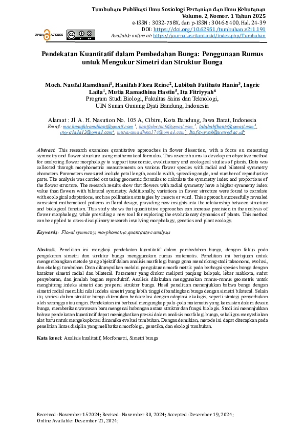 (PDF) Pendekatan Kuantitatif dalam Pembedahan Bunga: Penggunaan Rumus ...