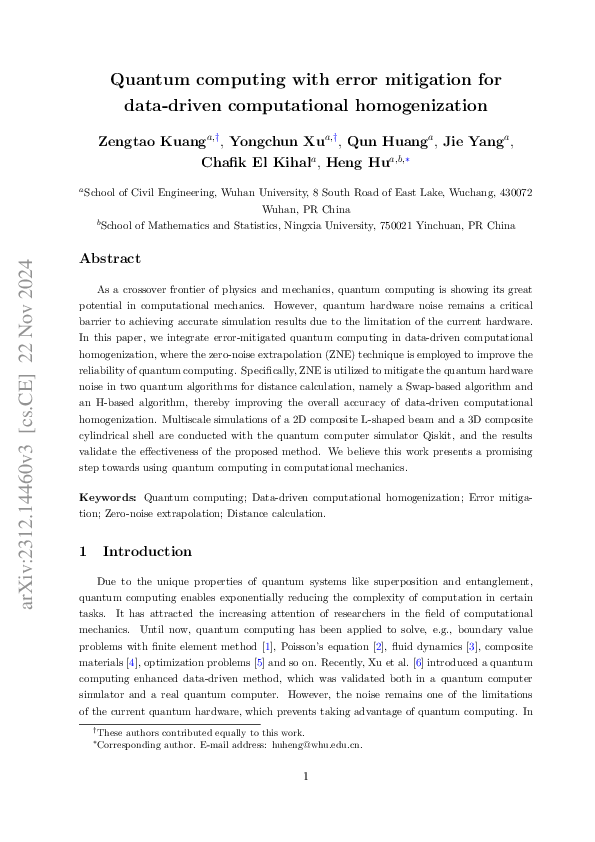 (PDF) Quantum computing with error mitigation for data-driven ...