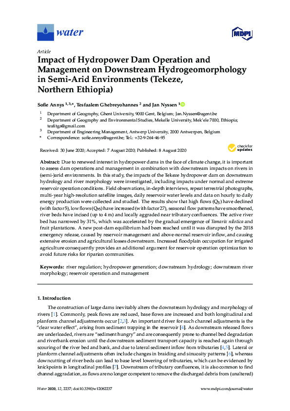(PDF) Impact of Hydropower Dam Operation and Management on Downstream ...