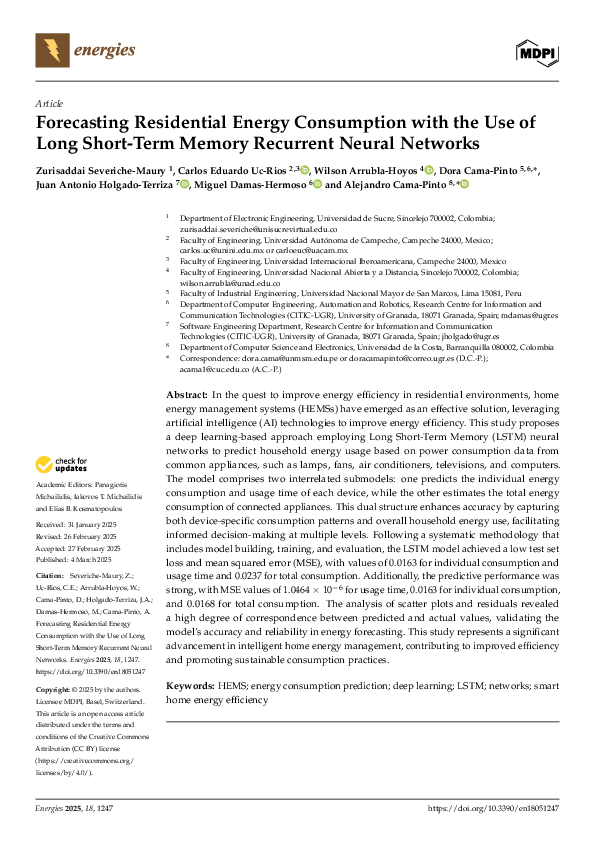 (PDF) Forecasting Residential Energy Consumption with the Use of Long Short-Term Memory ...