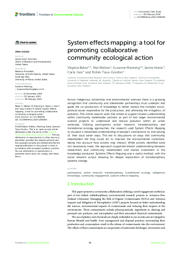 (PDF) System effects mapping: a tool for promoting collaborative ...