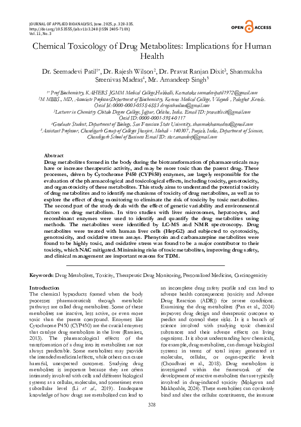 (PDF) Chemical Toxicology of Drug Metabolites: Implications for Human ...