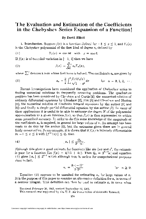 (PDF) The evaluation and estimation of the coefficients in the ...