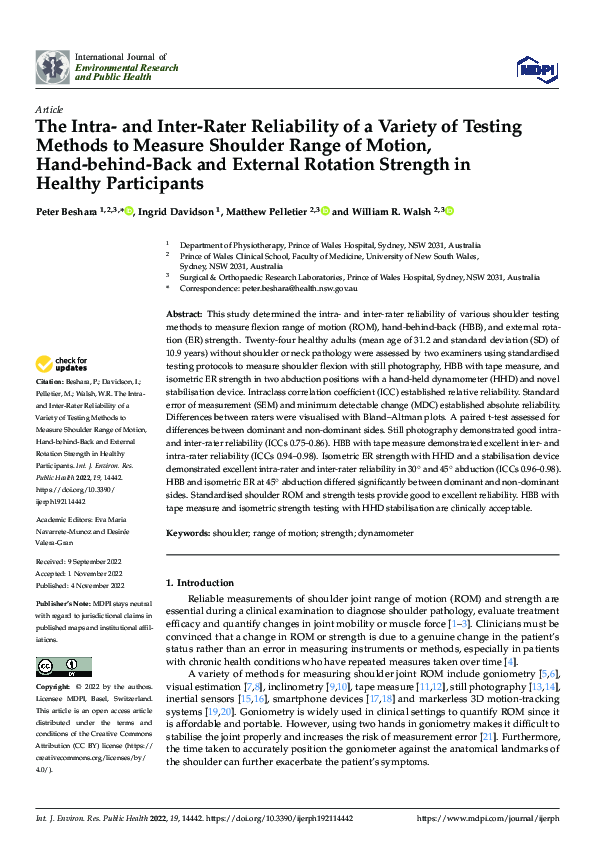 (PDF) The Intra- and Inter-Rater Reliability of a Variety of Testing ...