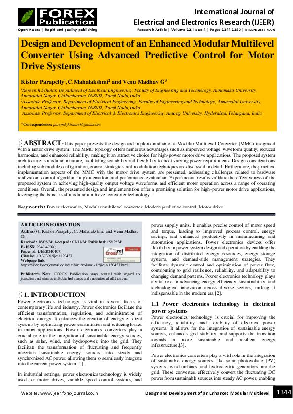 (PDF) Design and Development of an Enhanced Modular Multilevel ...
