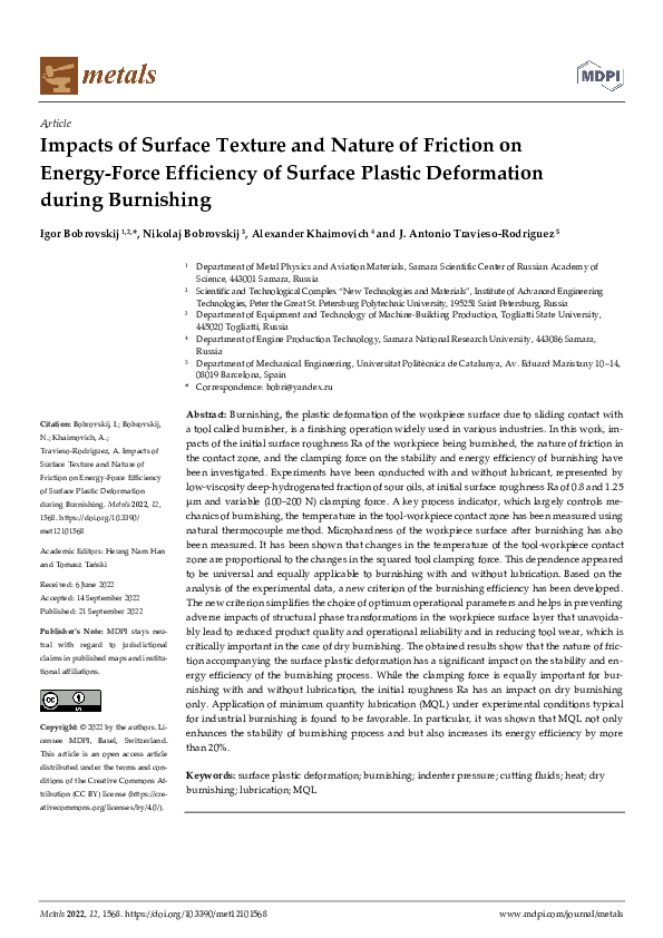 (PDF) Impacts of Surface Texture and Nature of Friction on Energy-Force ...