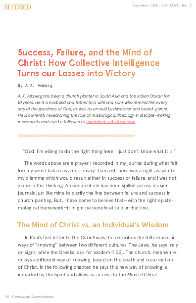 (PDF) Success, Failure, and the Mind of Christ: How Collective ...