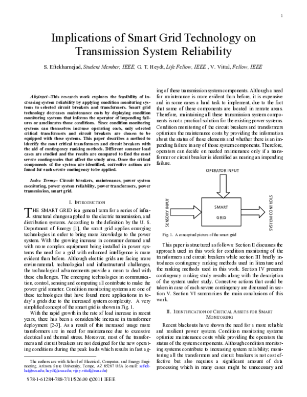 (PDF) Implications of smart grid technology on transmission system ...