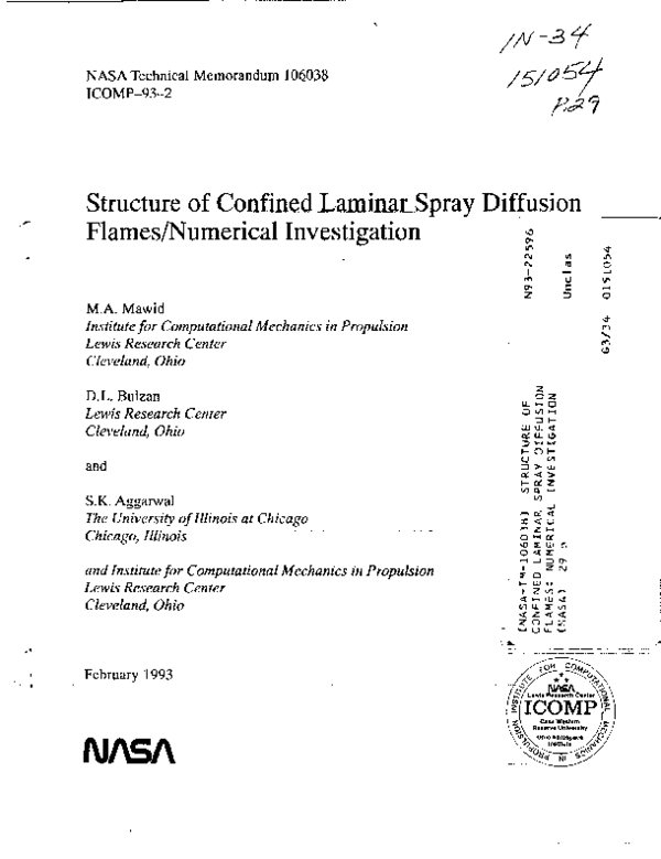 (PDF) Structure of confined laminar spray diffusion flames: Numerical investigation