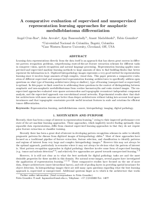 (PDF) A comparative evaluation of supervised and unsupervised representation learning approaches ...
