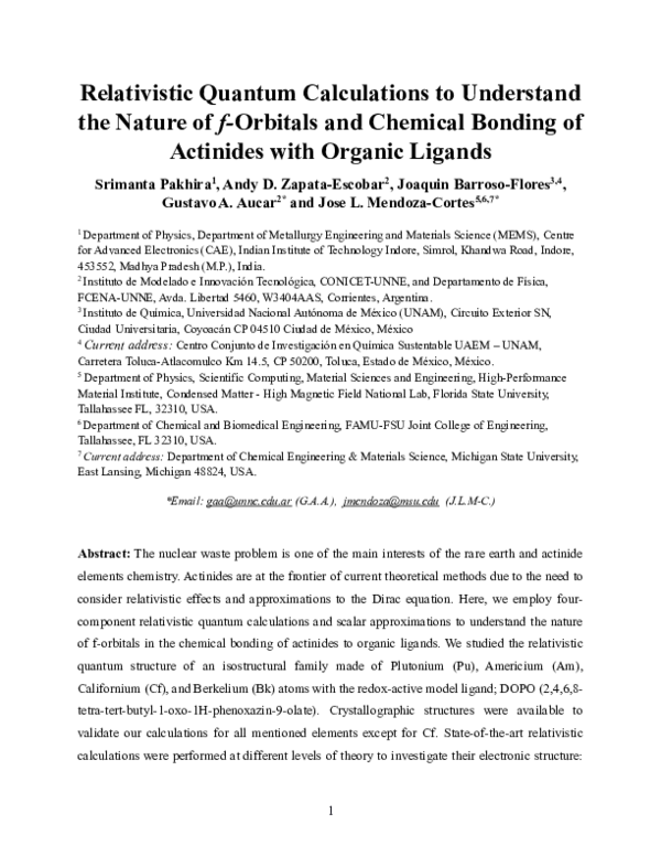 (PDF) Relativistic quantum calculations to understand the contribution of f-type atomic orbitals ...