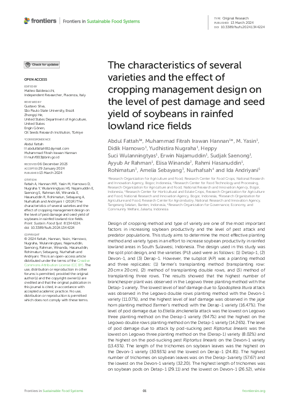 (PDF) The characteristics of several varieties and the effect of ...