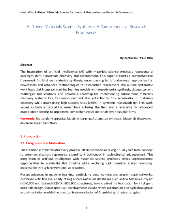 (PDF) AI-Driven Materials Science Synthesis: A Comprehensive Research ...