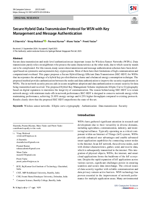 (PDF) Secure Hybrid Data Transmission Protocol for WSN with Key ...
