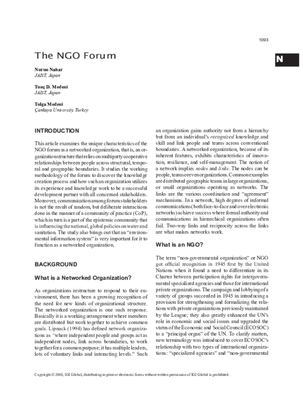 (PDF) The NGO Forum