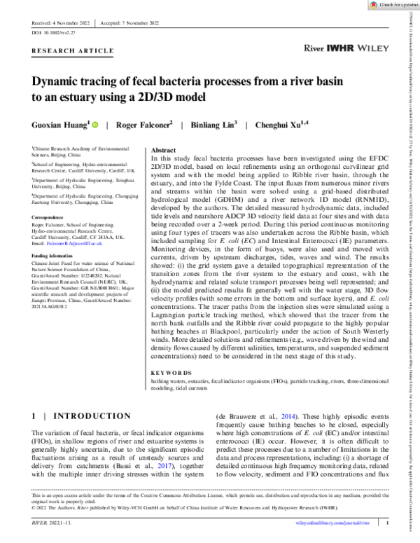 (PDF) Dynamic tracing of fecal bacteria processes from a river basin to ...