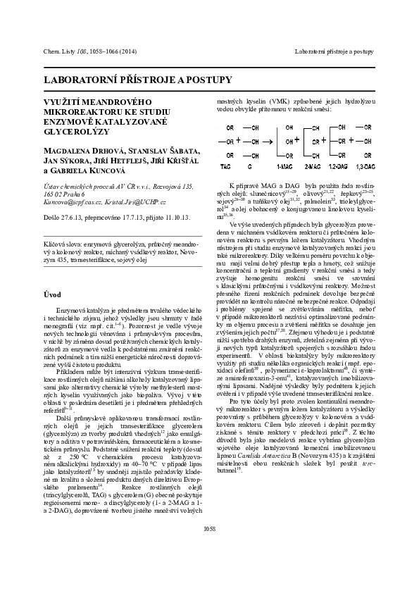 (PDF) The Use of Fixed Bed Meander Microreactor in Enzymatic ...