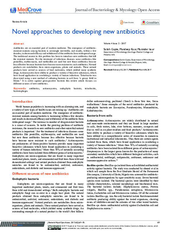 (PDF) Novel Approaches to Developing New Antibiotics