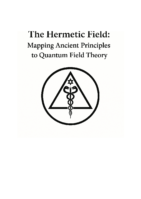 (PDF) The Hermetic Field Mapping Ancient Principles to Quantum Field Theory