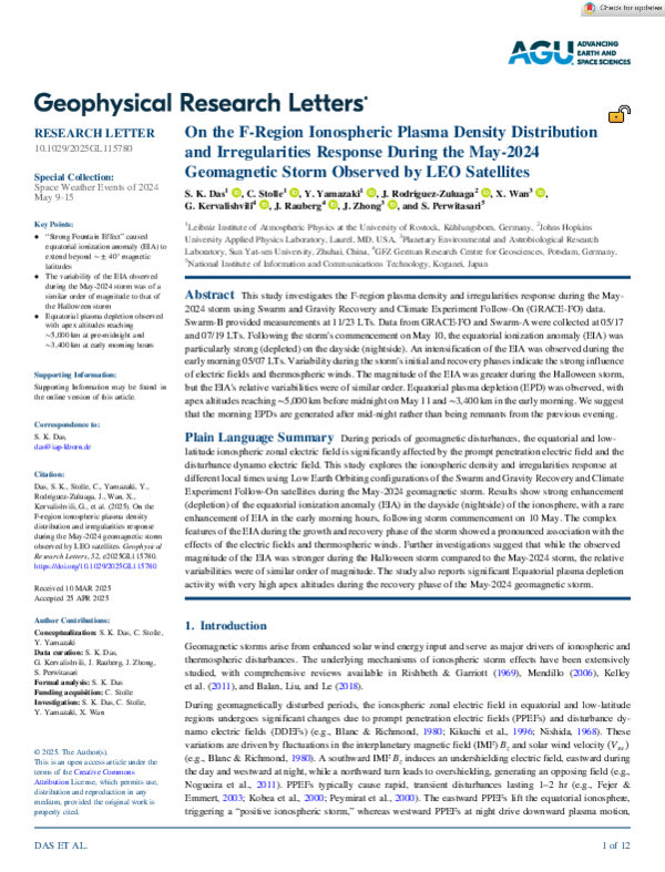(PDF) On the F-Region Ionospheric Plasma Density Distribution and Irregularities Response During ...