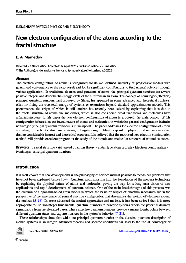 (PDF) New electron configuration of the atoms according to the fractal ...