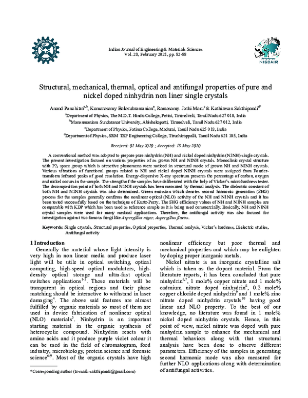 (PDF) Structural, mechanical, thermal, optical and antifungal ...