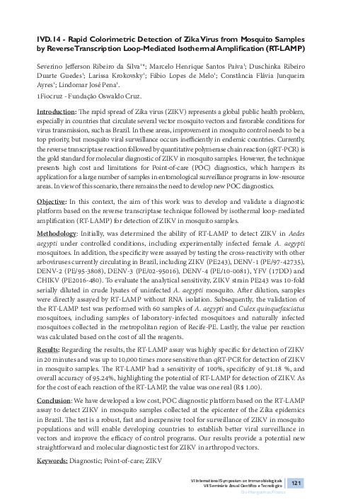 (PDF) Rapid colorimetric detection of Zika Virus from mosquito samples by Reverse Transcription ...
