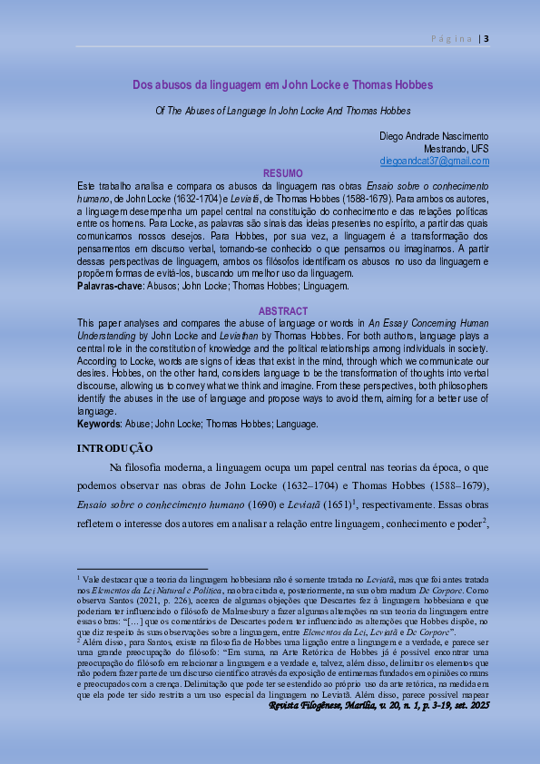 (PDF) Dos abusos da linguagem em John Locke e Thomas Hobbes