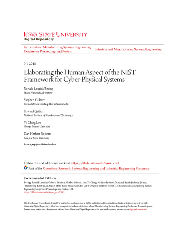 (PDF) Elaborating the Human Aspect of the NIST Framework for Cyber ...