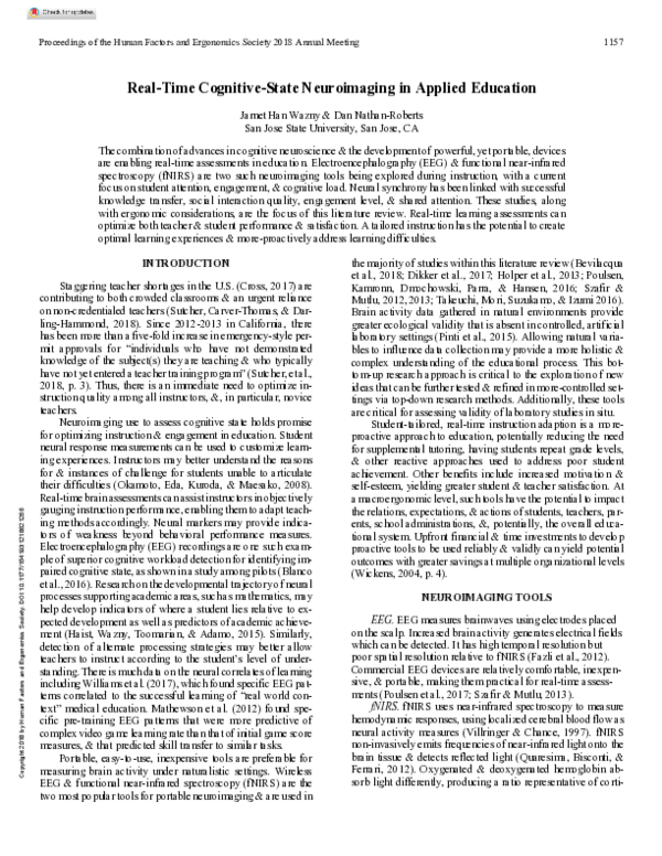 (PDF) Real-Time Cognitive-State Neuroimaging in Applied Education