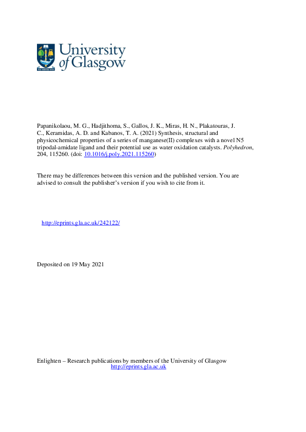 (PDF) Synthesis, structural and physicochemical properties of a series ...