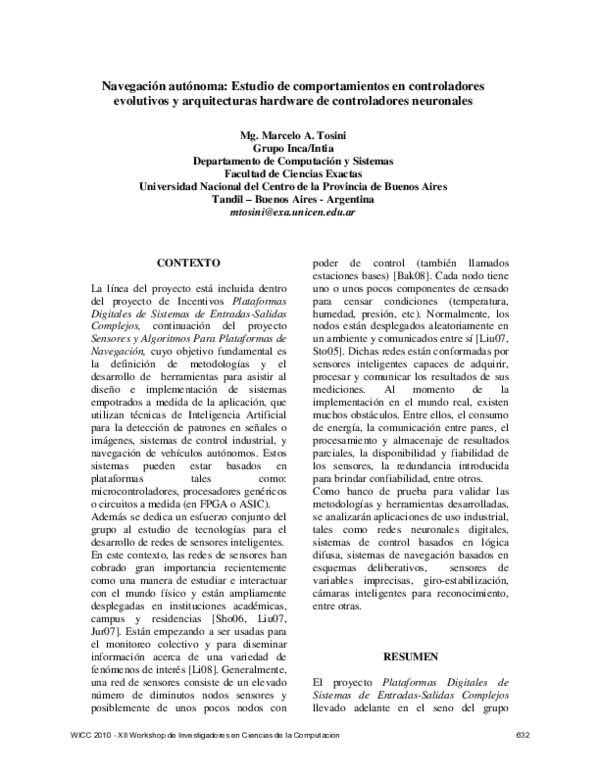 (PDF) Navegación autónoma: Estudio de comportamientos en controladores ...