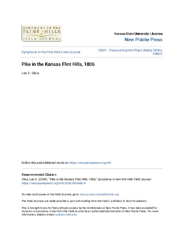 (PDF) Pike in the Kansas Flint Hills, 1806