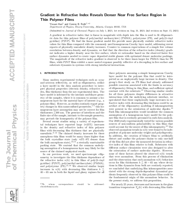 (PDF) Gradient in refractive index reveals denser near free surface ...