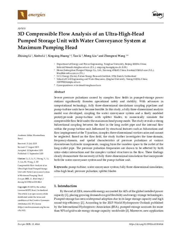 (PDF) 3D Compressible Flow Analysis of an Ultra-High-Head Pumped ...