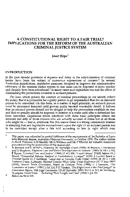 (PDF) A Constitutional Right to a Fair Trial—Implications for the ...
