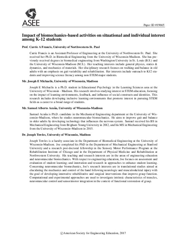 (PDF) Impact of biomechanics-based activities on situational and ...