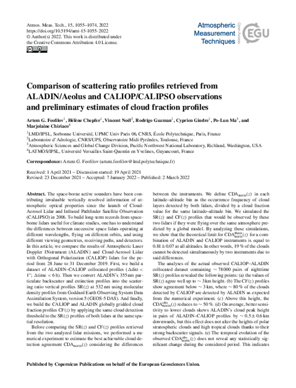 (PDF) Comparison of scattering ratio profiles retrieved from ALADIN ...