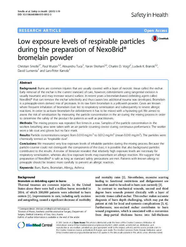 (PDF) Low exposure levels of respirable particles during the ...