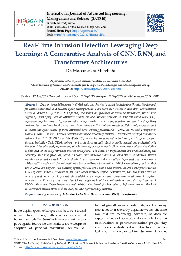 (PDF) Real-Time Intrusion Detection Leveraging Deep Learning: A Comparative Analysis of CNN, RNN ...