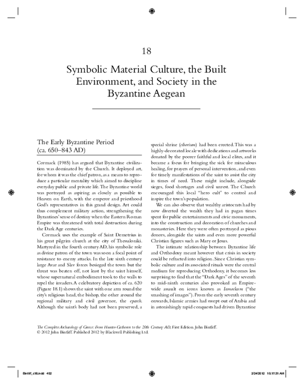 (PDF) Symbolic Material Culture, the Built Environment, and Society in ...