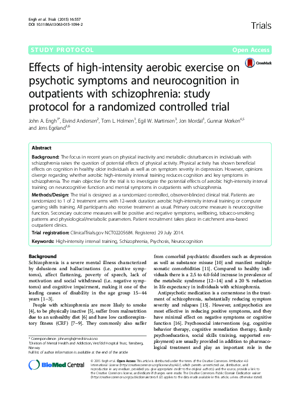 (PDF) Effects of high-intensity aerobic exercise on psychotic symptoms and neurocognition in ...