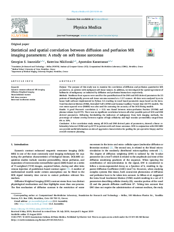(PDF) Statistical and spatial correlation between diffusion and perfusion MR imaging parameters ...