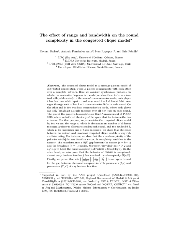 (PDF) The effect of range and bandwidth on the round complexity in the ...