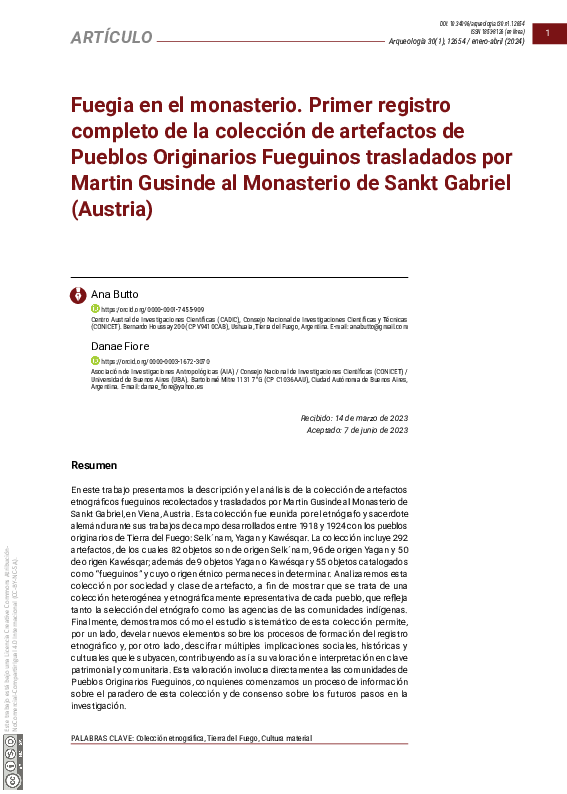 (PDF) Fuegia en el monasterio. Primer registro completo de la colección ...
