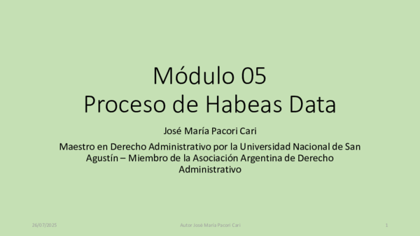 (PDF) PROCESO DE HABEAS DATA - AUTOR JOSÉ MARÍA PACORI CARI