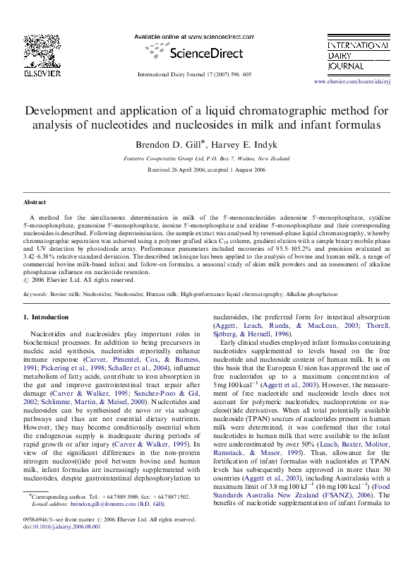 (PDF) Development and application of a liquid chromatographic method for analysis of nucleotides ...