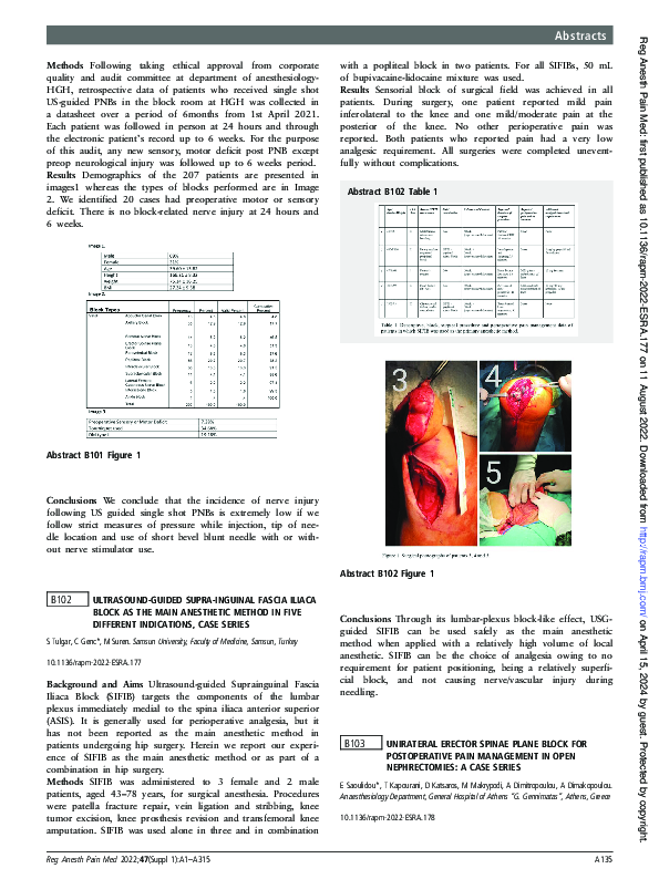 (PDF) B102 Ultrasound-guided supra-inguinal fascia iliaca block as the main anesthetic method in ...