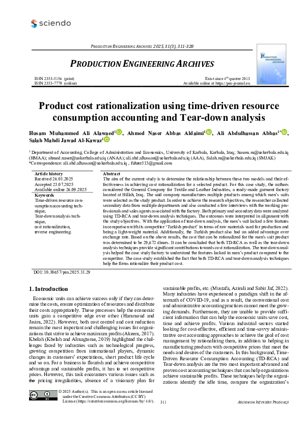 (PDF) Product cost rationalization using time-driven resource ...