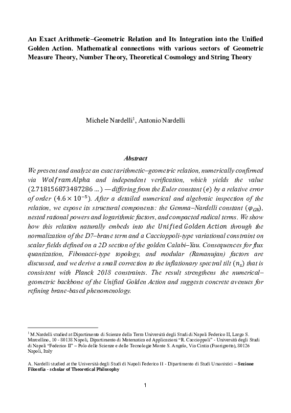 Pdf An Exact Arithmetic Geometric Relation And Its Integration Into 1769